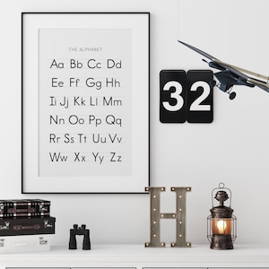 Alphabet Poster, Handwriting Chart Print, Printable Educational Wall ...