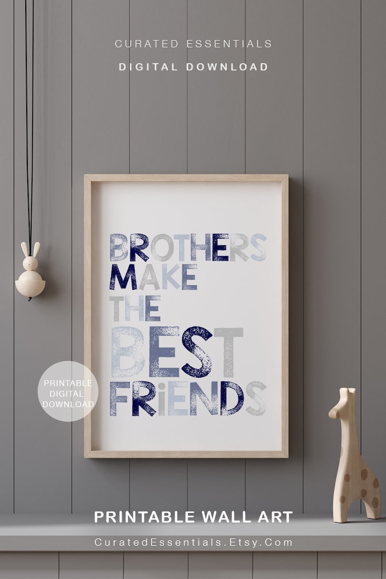 Brothers Make the Best Friends Print Printable Wall Art Boys - Etsy