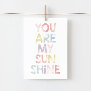 You Are My Sunshine Print, Rainbow Nursery Decor, PRINTABLE Wall Art ...