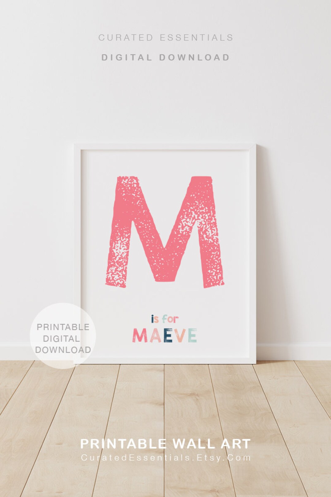 Personalized Name Print, Printable Name Art, Printable Wall Art, Girls ...
