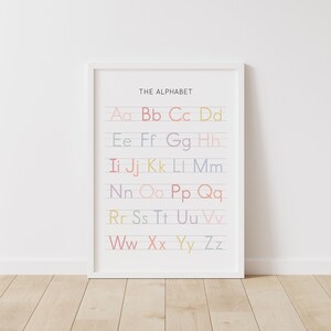 Alphabet Poster, Rainbow Handwriting Chart Print, PRINTABLE Educational ...