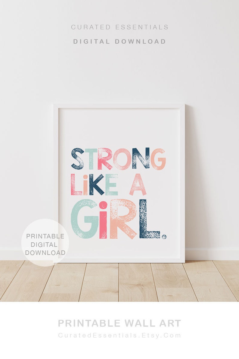Set of 5 Girls Empowering Prints Printable Wall Art Girls | Etsy