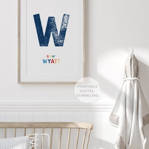 Personalized Name Print, Printable Name Art, Printable Wall Art, Boys ...