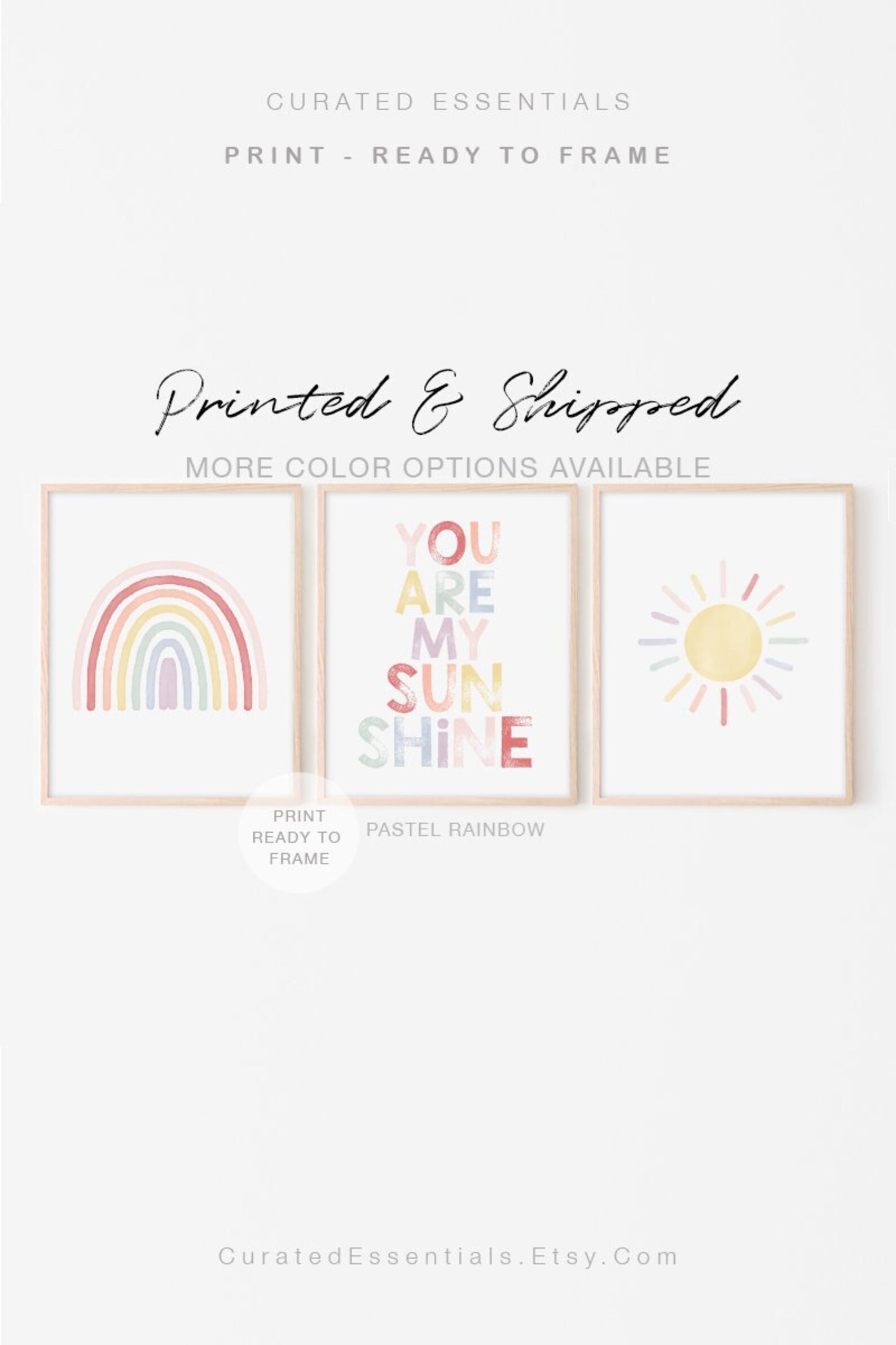 You Are My Sunshine Set of 3 Nursery Prints Mailed Prints - Etsy