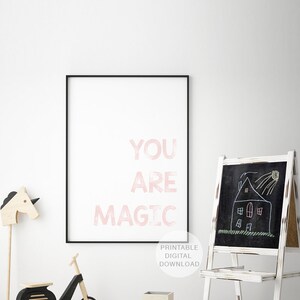 Pink You Are Magic Print, Printable Wall Art, Nursery Decor, Girl ...