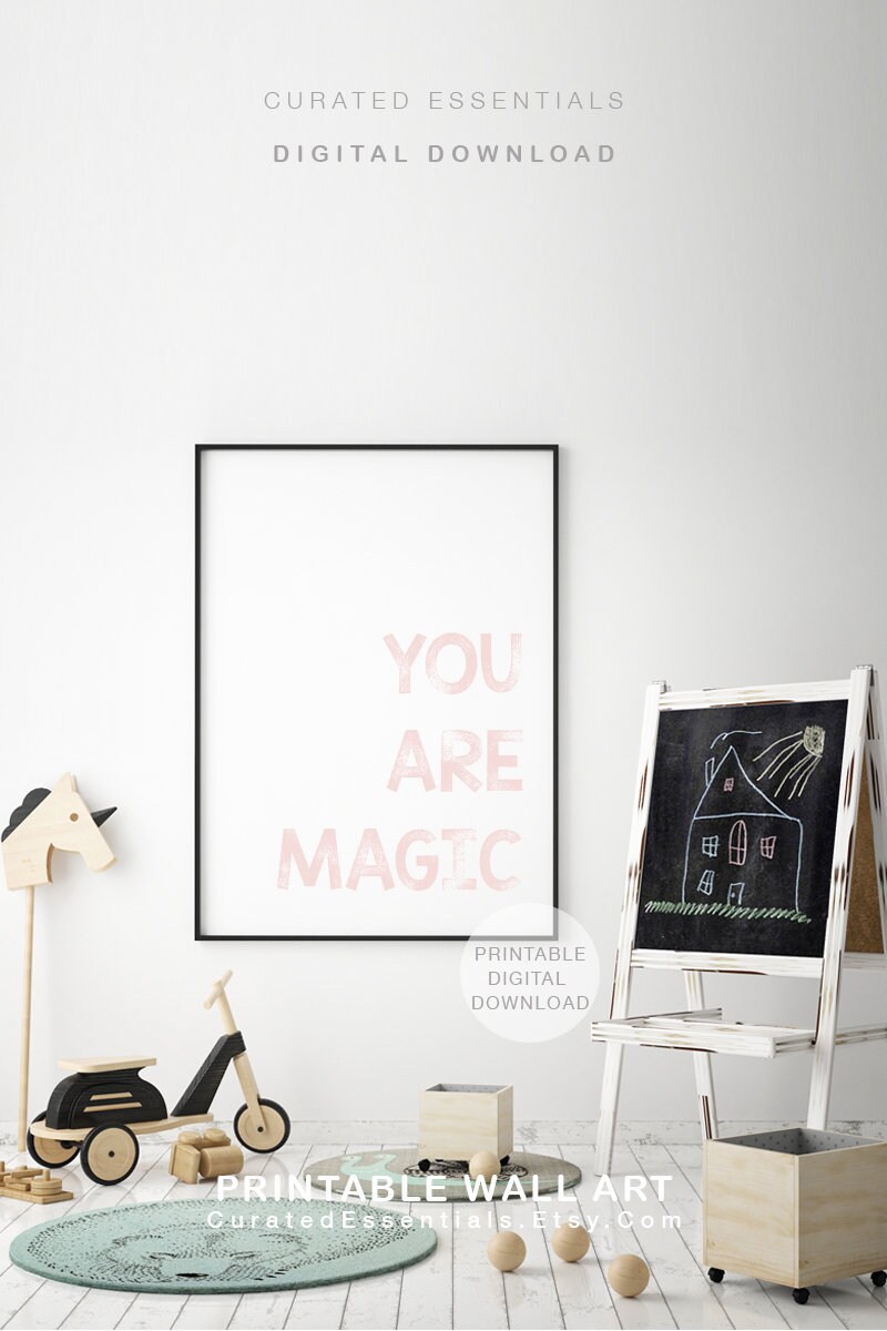 Pink You Are Magic Print Printable Wall Art Nursery Decor | Etsy