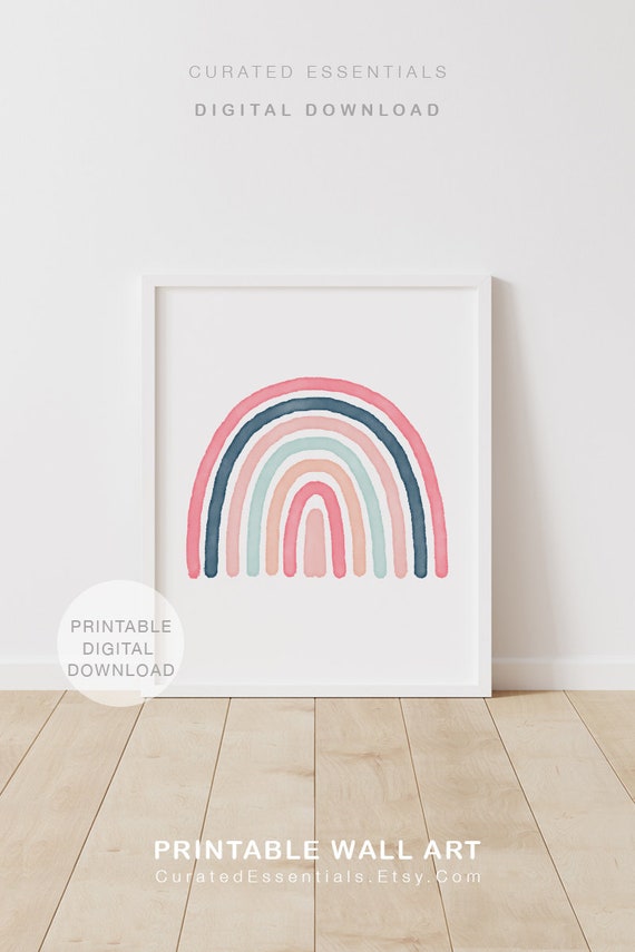 Rainbow Art Print Printable Wall Art Rainbow Nursery Decor - Etsy