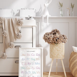 Alphabet Poster, Rainbow Handwriting Chart, Printable Educational Wall ...