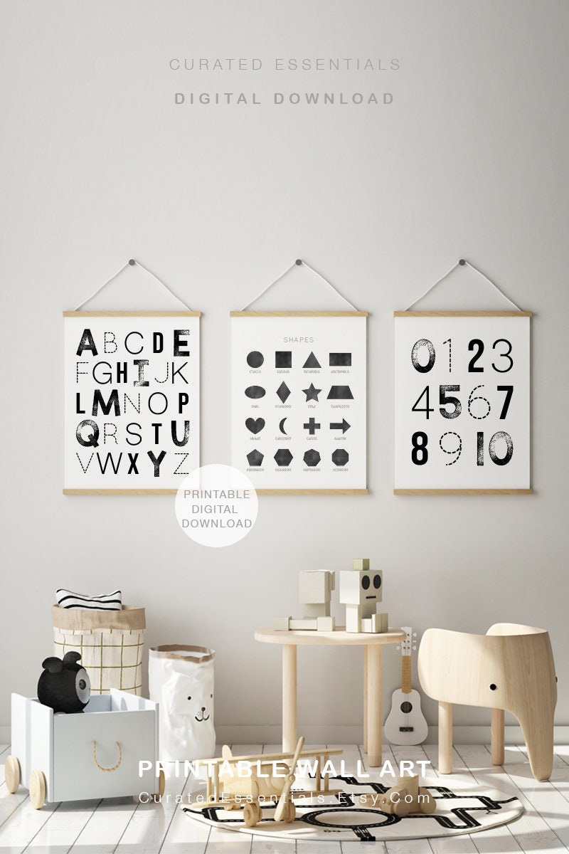 Educational Posters for Toddlers Set of 3 Digital Prints - Etsy