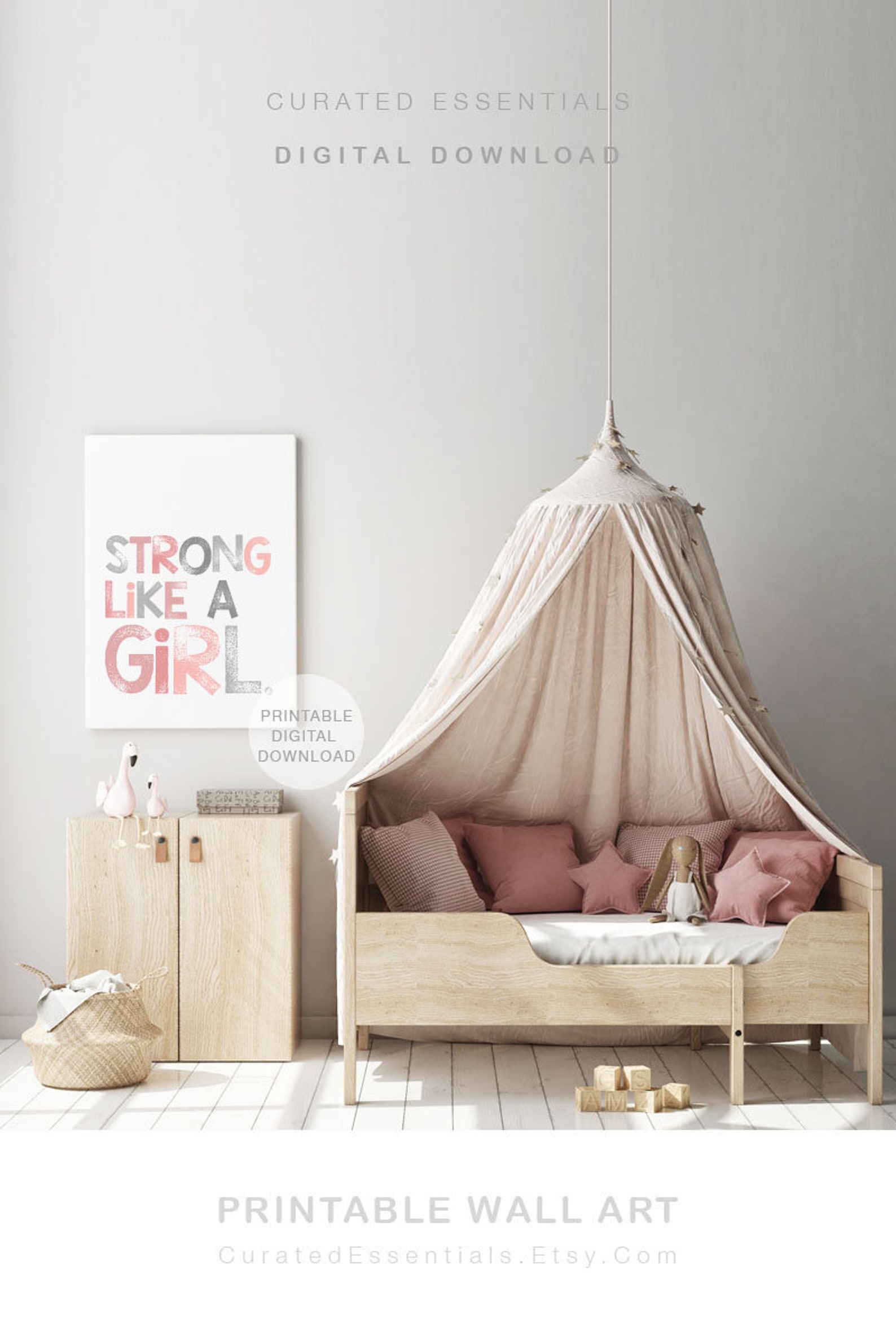 Strong Like a Girl Printable Empowering Prints Printable Art | Etsy