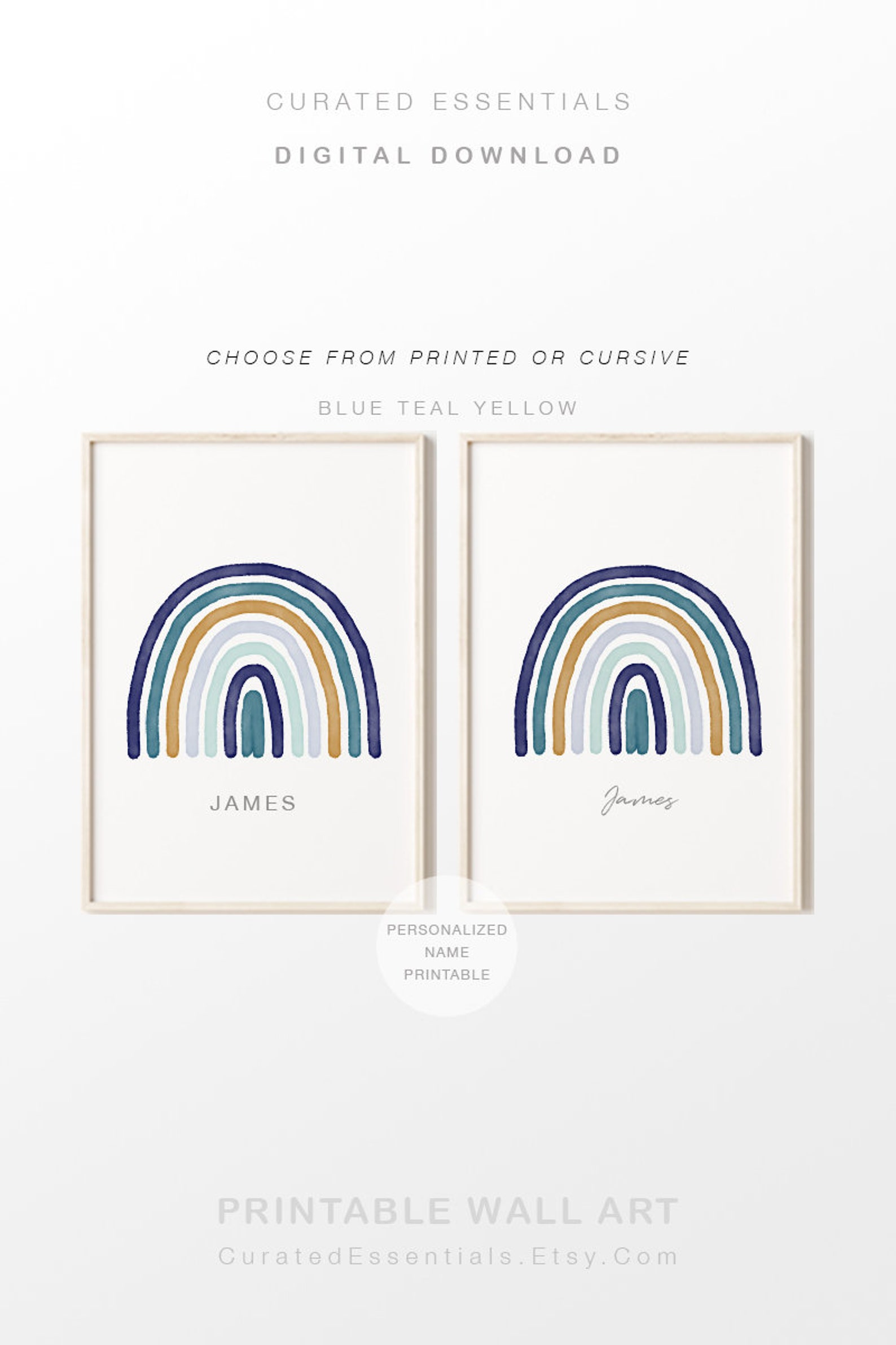 Custom Name Rainbow Art Print Printable Wall Art Rainbow - Etsy