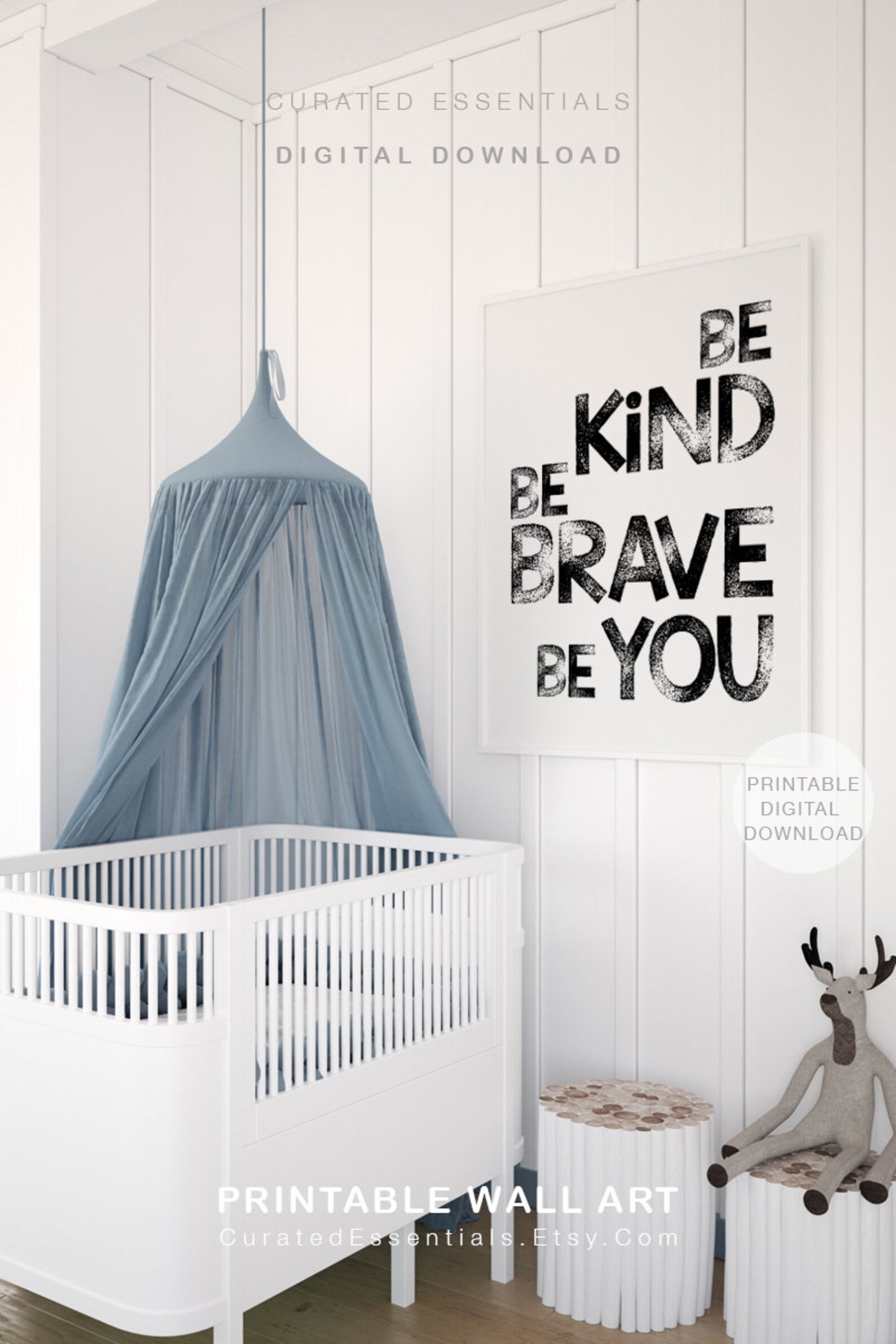 Be Kind Be Brave Be You Print, Printable Wall Art, Minimalist Wall ...