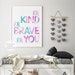 Be Kind Be Brave Be You Print in Purple Pink Printable Wall - Etsy