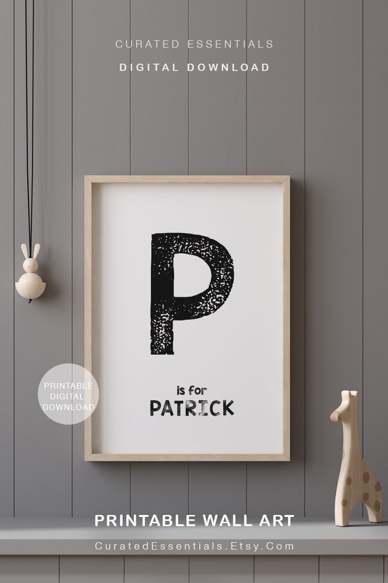 Personalized Name Poster in BLACK Boys Name Print Girls Name - Etsy