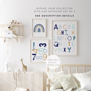 Set of 2 Prints Alphabet and Numbers Alphabet Poster Baby - Etsy