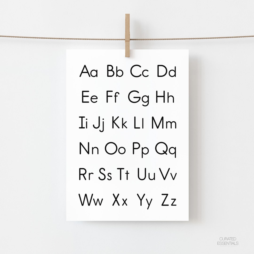 Alphabet Poster, Upper and Lowercase ABC Poster, Handwriting Chart ...