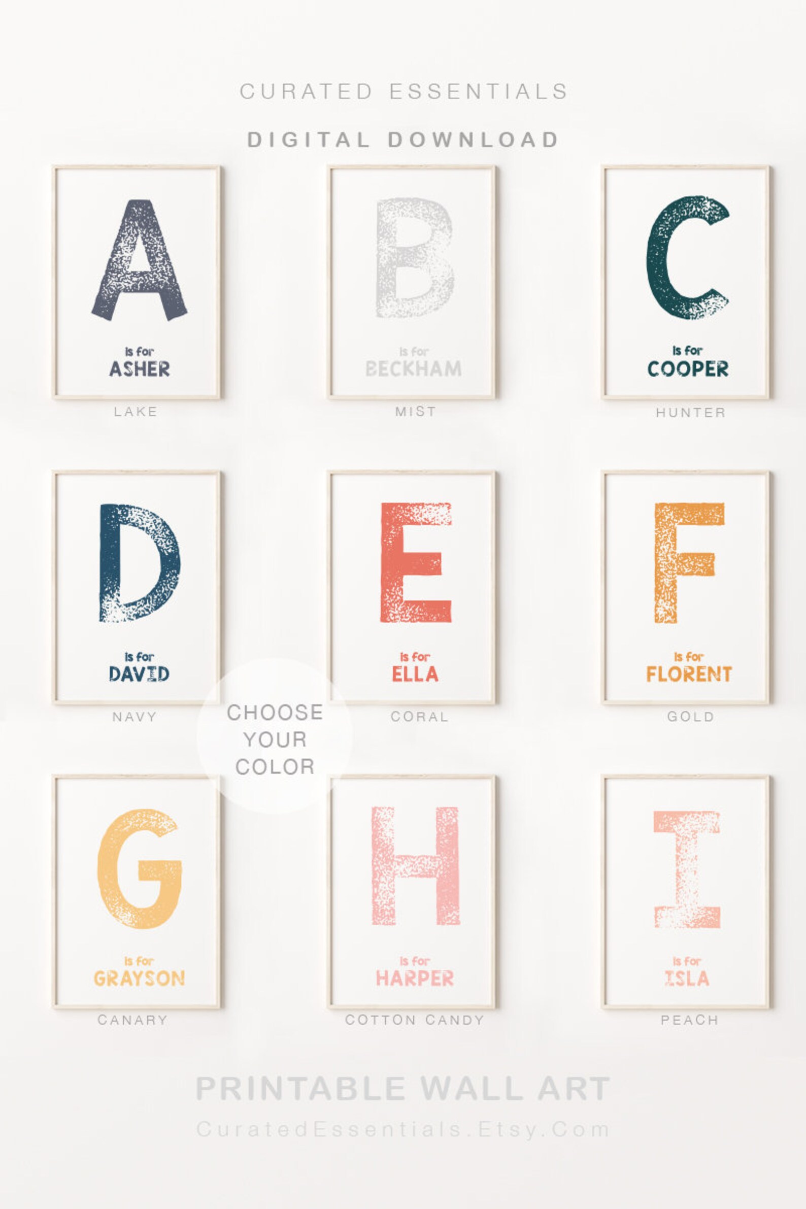 Custom Color Name Print Choose Your Color Printable Name Art - Etsy