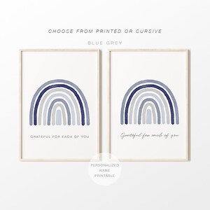 Custom Name Rainbow Art Print, Printable Wall Art, Rainbow Nursery ...