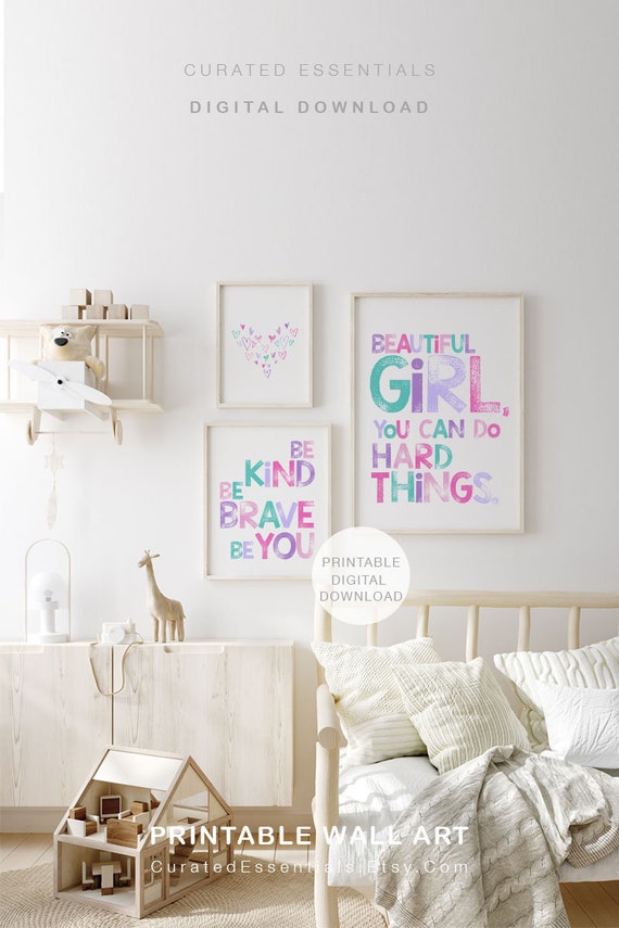 Girls Set of 3 Printable Wall Art Empowering Prints for | Etsy