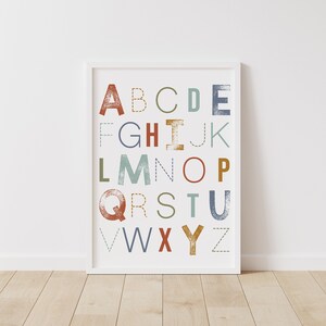 Boho Earthy Neutral Playroom Wall Decor, Educational Posters Set of 3 ...