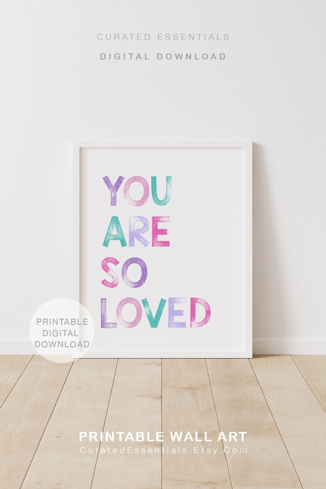 Pink Purple You Are so Loved DIGITAL PRINT, Nursery Art, Kids Wall Art ...