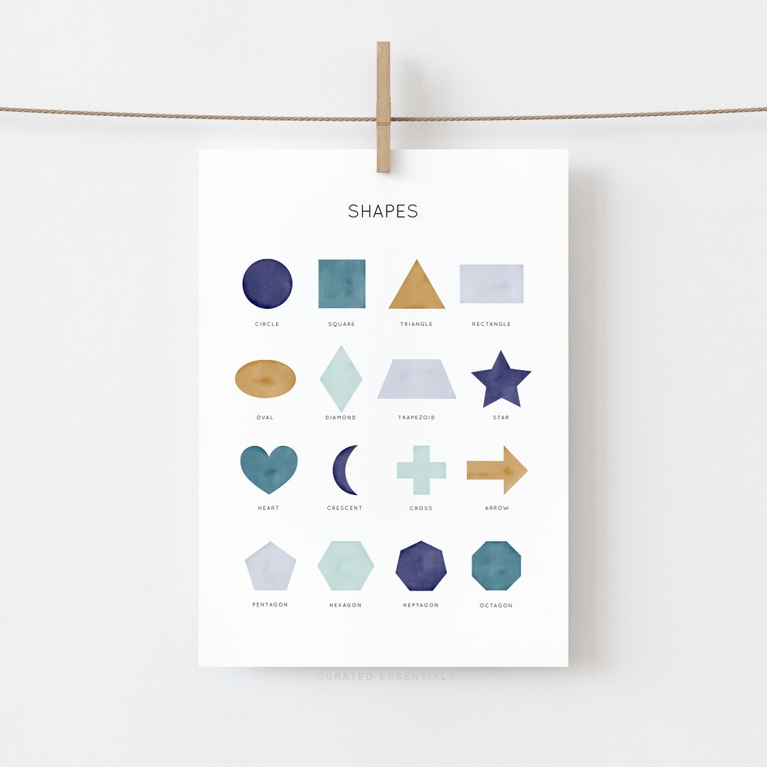 Neutral Shapes Print, Educational Printable Wall Art, Montessori Poster ...
