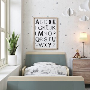 Black and White Alphabet Poster, Monochrome Alphabet PRINTABLE ...