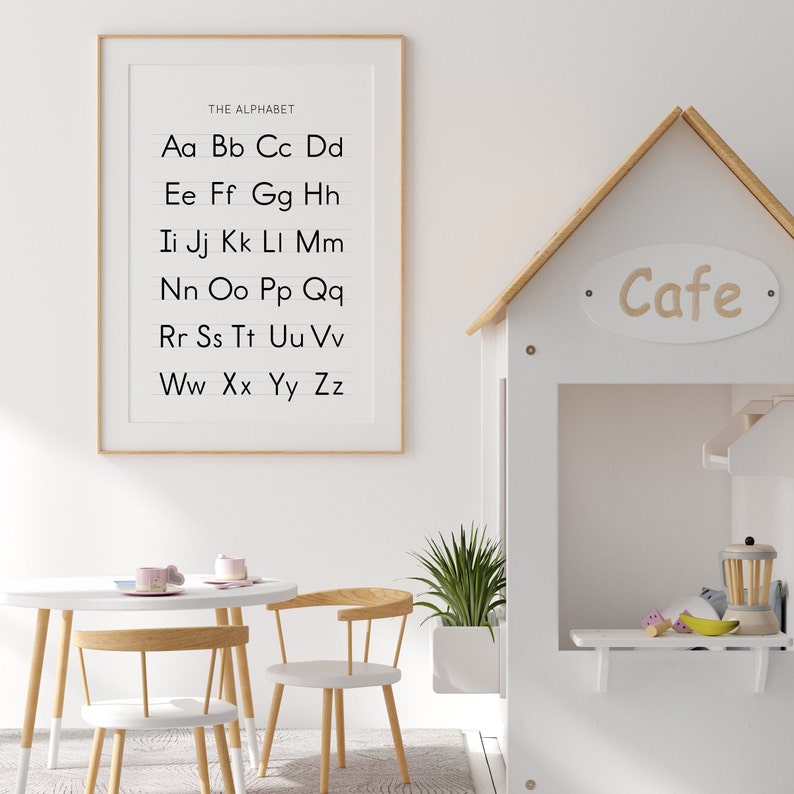 Alphabet Poster, Handwriting Chart Print, Printable Educational Wall ...