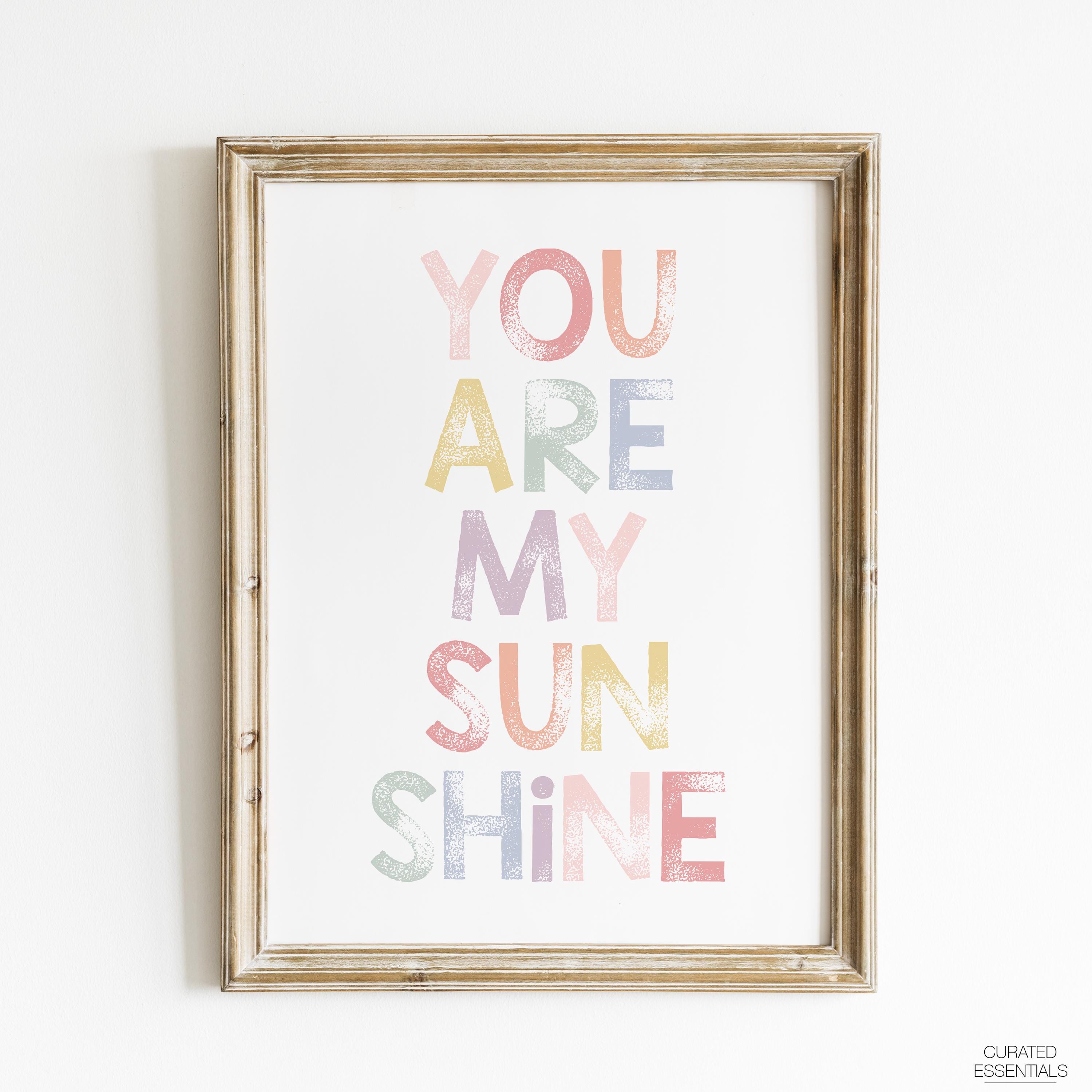 You Are My Sunshine Print, Rainbow Nursery Decor, PRINTABLE Wall Art ...
