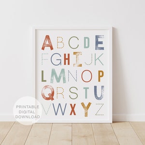 Boho Earthy Neutral Playroom Wall Decor, Educational Posters Set of 3 ...