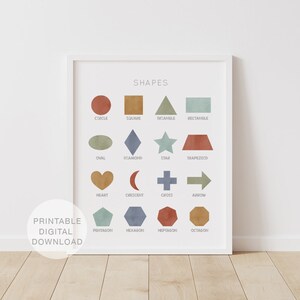 Boho Earthy Neutral Playroom Wall Decor, Educational Posters Set of 3 ...