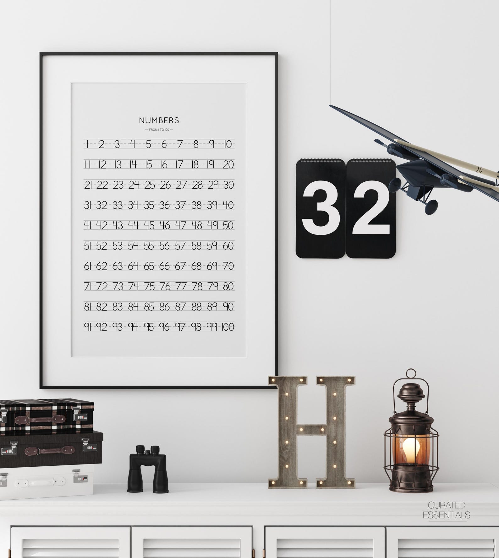 Numbers 1-100 Poster, PRINTABLE Educational Wall Art, Counting 1-100 ...