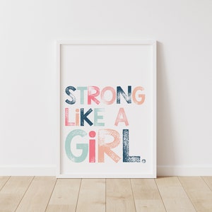 Set of 6 Girls Pink Empowering Prints Printable Inspirational - Etsy