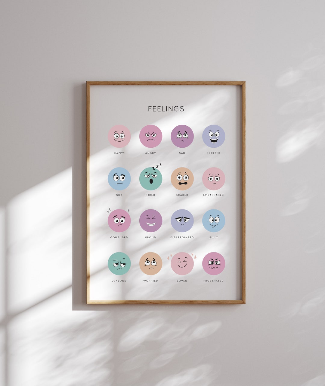 Feelings Chart Calming Corner PRINTABLE Educational Wall - Etsy