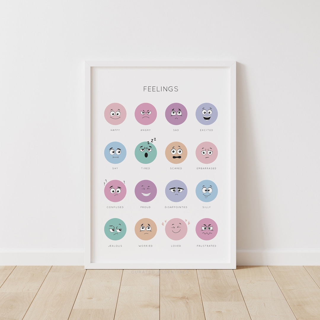 Feelings Chart, Calming Corner, PRINTABLE Educational Wall Art, Its Ok ...