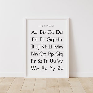 Alphabet Poster, Handwriting Chart Print, Printable Educational Wall ...
