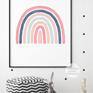 Rainbow Art Print, Printable Wall Art, Rainbow Nursery Decor, Kids Room ...