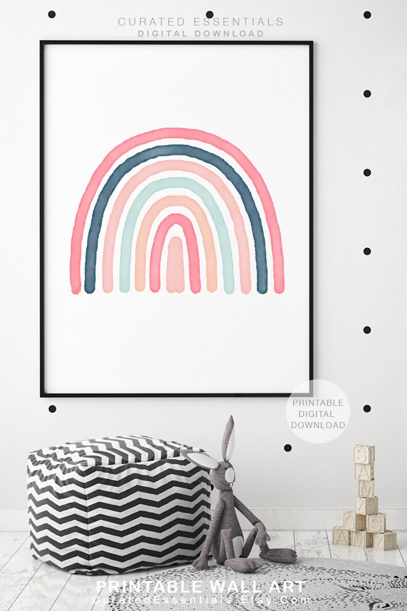 Rainbow Art Print Printable Wall Art Rainbow Nursery Decor - Etsy