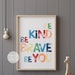 Rainbow Be Kind Be Brave Be You Print, Printable Wall Art, Boys Room ...