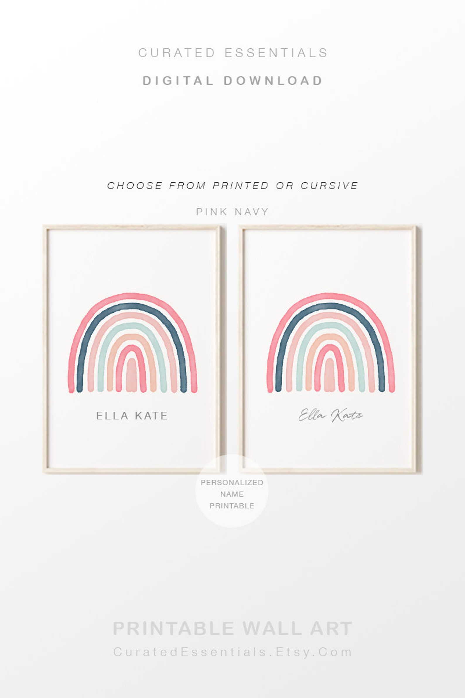 Custom Name Rainbow Art Print Printable Wall Art Rainbow - Etsy