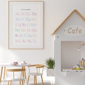 Alphabet Poster, Rainbow Handwriting Chart, Printable Educational Wall ...
