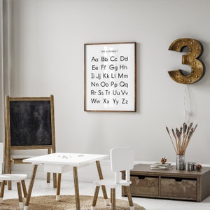 Alphabet Poster, Handwriting Chart Print, Printable Educational Wall ...