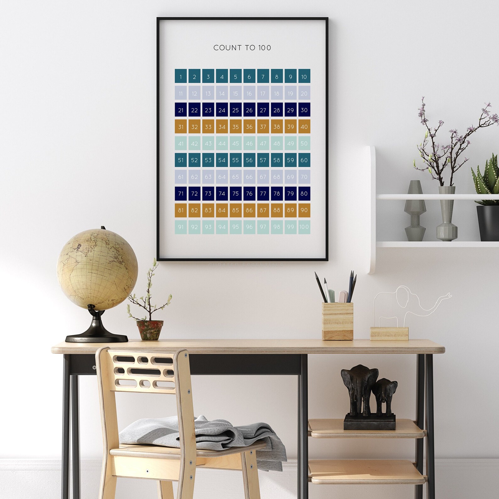 Hundreds Chart PRINTABLE, Educational Posters, Count to 100, Preschool ...