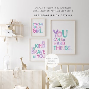 Be Kind Be Brave Be You Print in Purple Pink, Printable Wall Art for ...