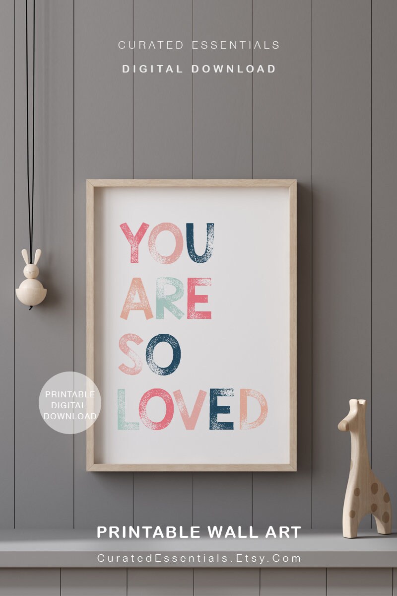 You Are so Loved Print Pink Nursery Art Printable Wall Art - Etsy