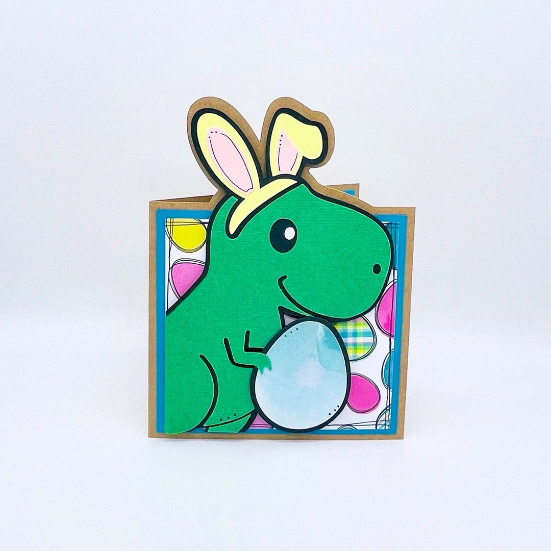 Kids Easter Dinosaur Dino-riffic Happy Easter Handmade Greeting Card - Etsy