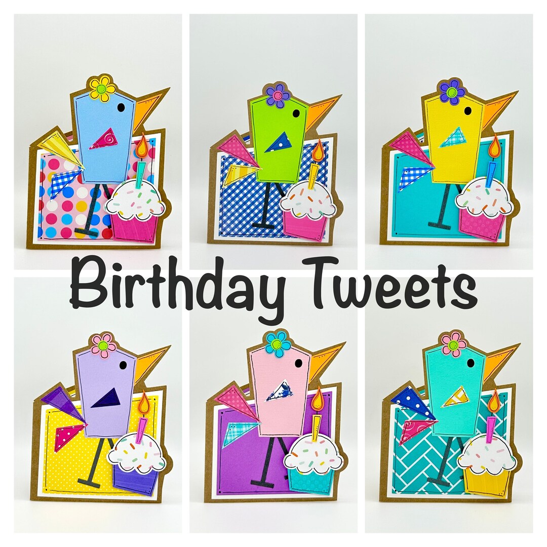 Birthday Tweets Happy Birthday Handmade Greeting Cards - Etsy