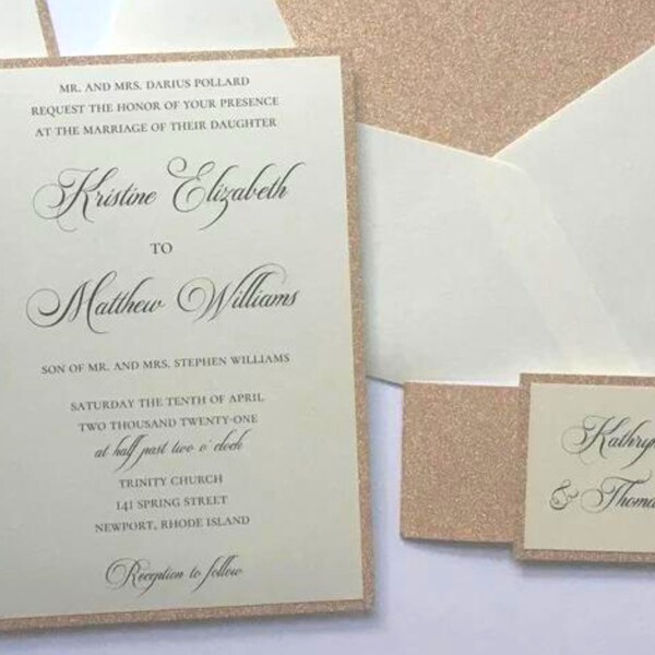Cream and Gold Invitations - Etsy
