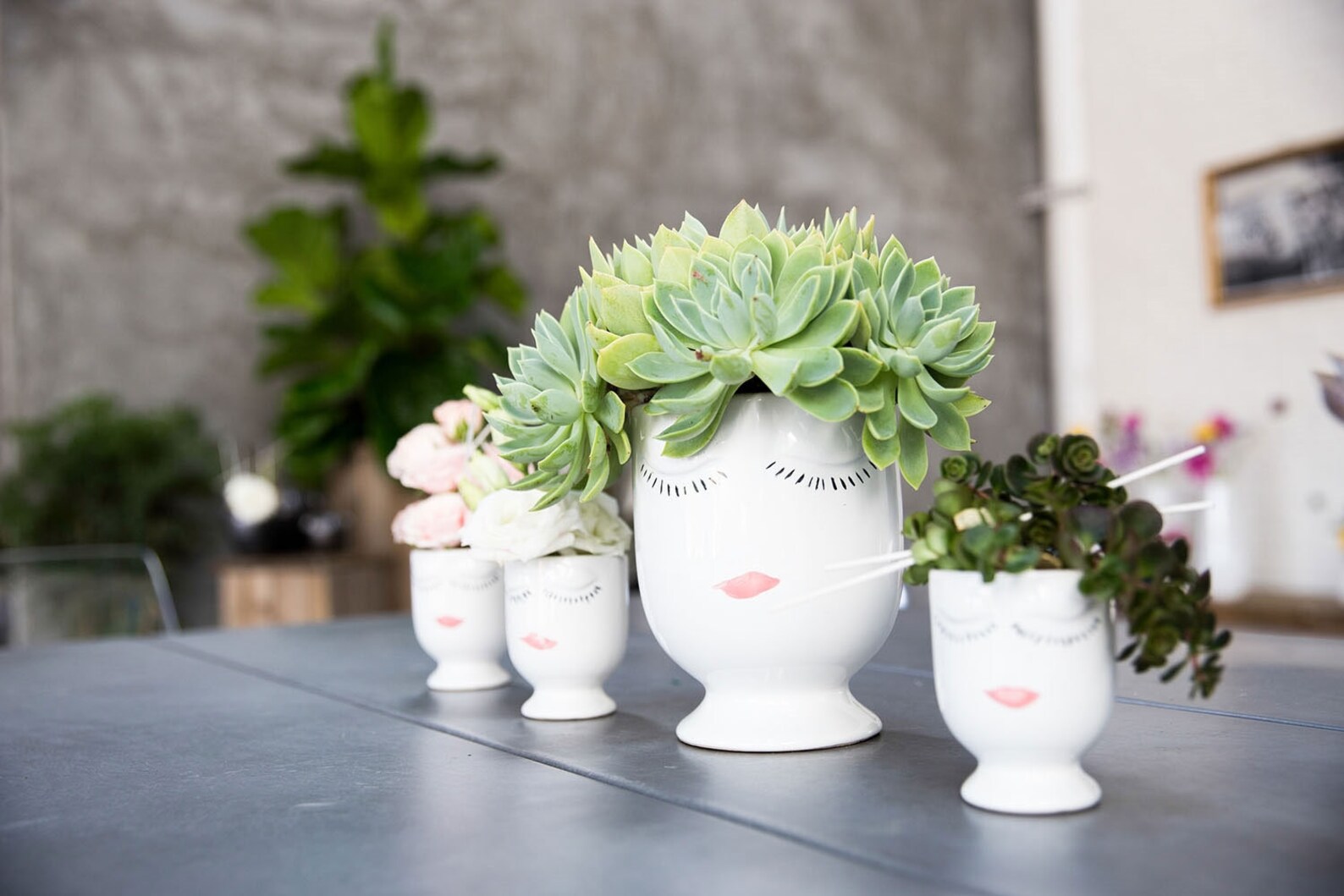 Medium Celfie Vase Face Pot Planter for Cacti or Succulent Plant; Makes ...