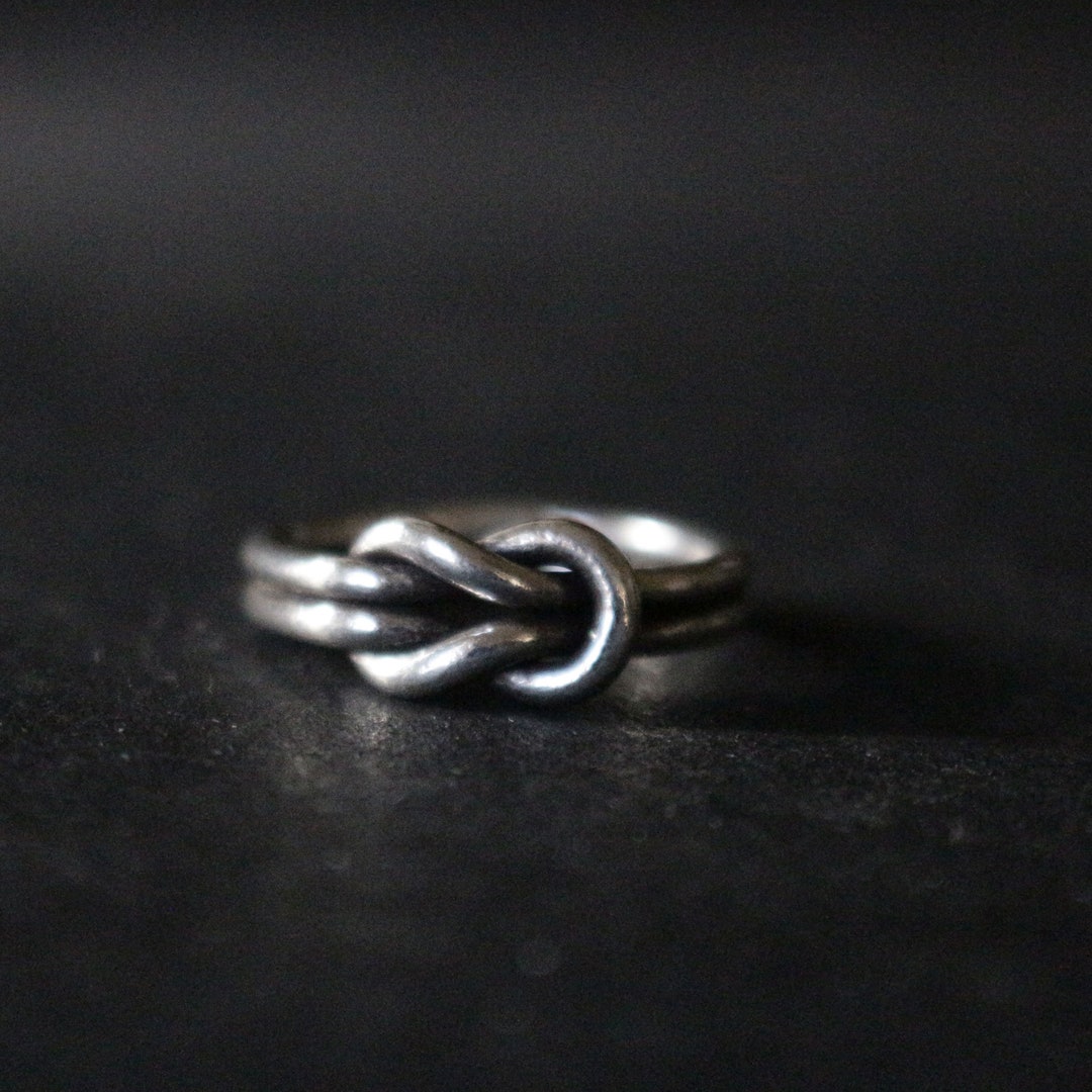 Double Knotted Silver Ring, Love Knot Ring, Sterling Silver Ring ...